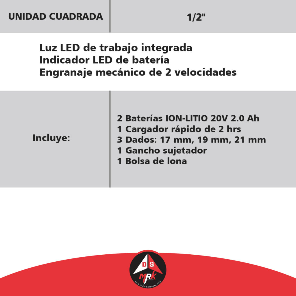 Llave De Impacto INGCO Sin Carbones Ingco 20v Ciwli2001 - Multimarkperu