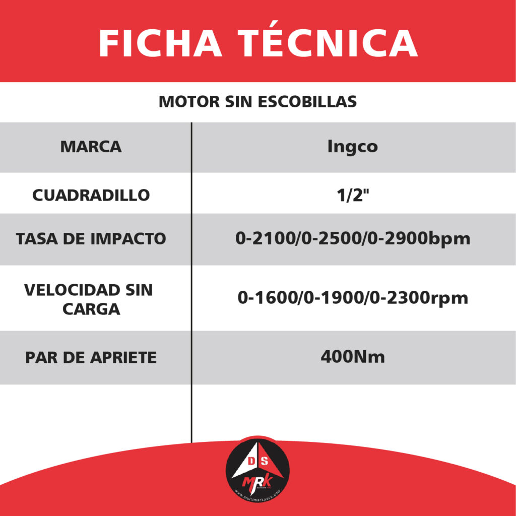 LLAVE DE IMPACTO INGCO SIN ESCOBILLAS +1CARGADOR+2 BAT+3ENCHUFES ...